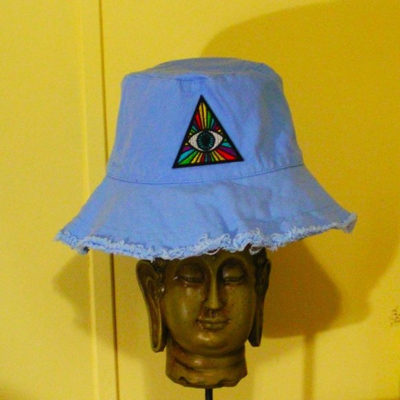 Hand Crafted | Accessories | Embroidered Evil Eye Pyramid On Blue ...